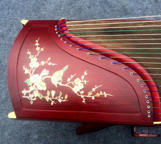 Traditional Shell Engraved Guzheng Chinese Yangzhou Guzheng 21 Strings ...