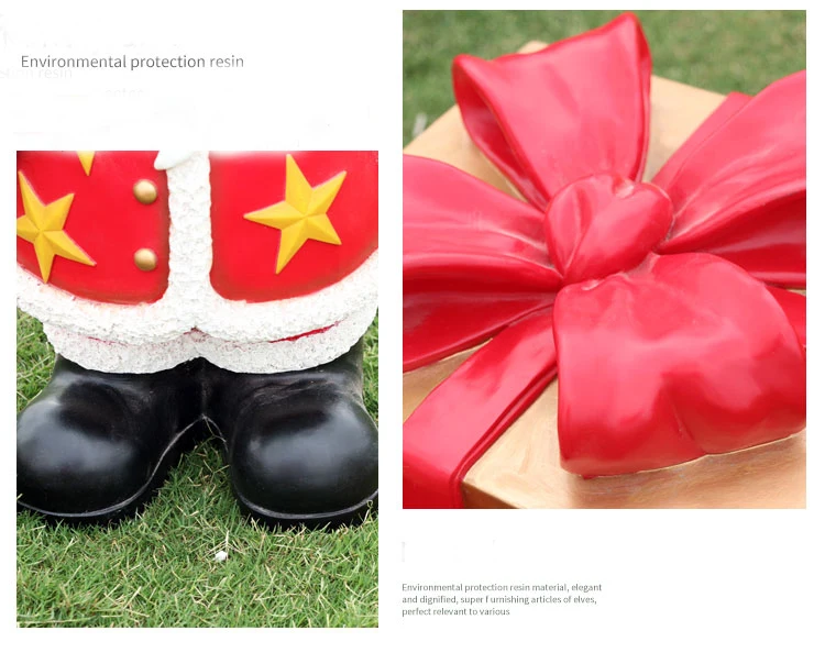 Christmas Decoration Resin Fiberglass Life Size Outdoor Santa Claus ...