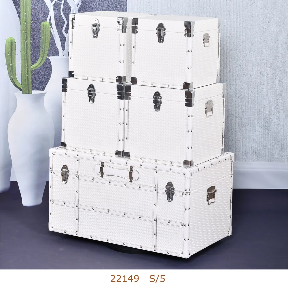 Large Wooden Storage Trunks Set for Home Decorative Organizing for ...