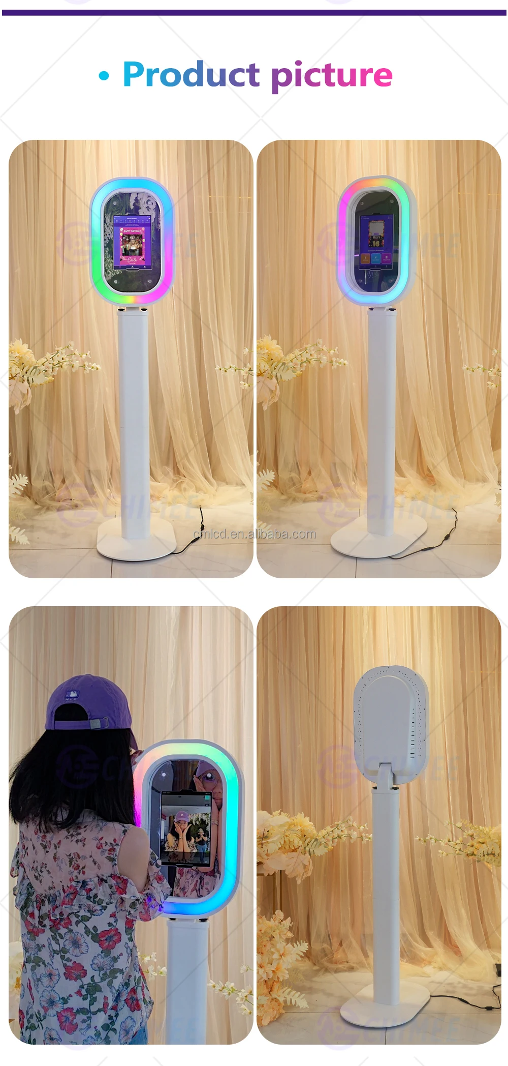 Salsa Oval DSLR Photo Booth Machine with Camera & Printer - Black ...