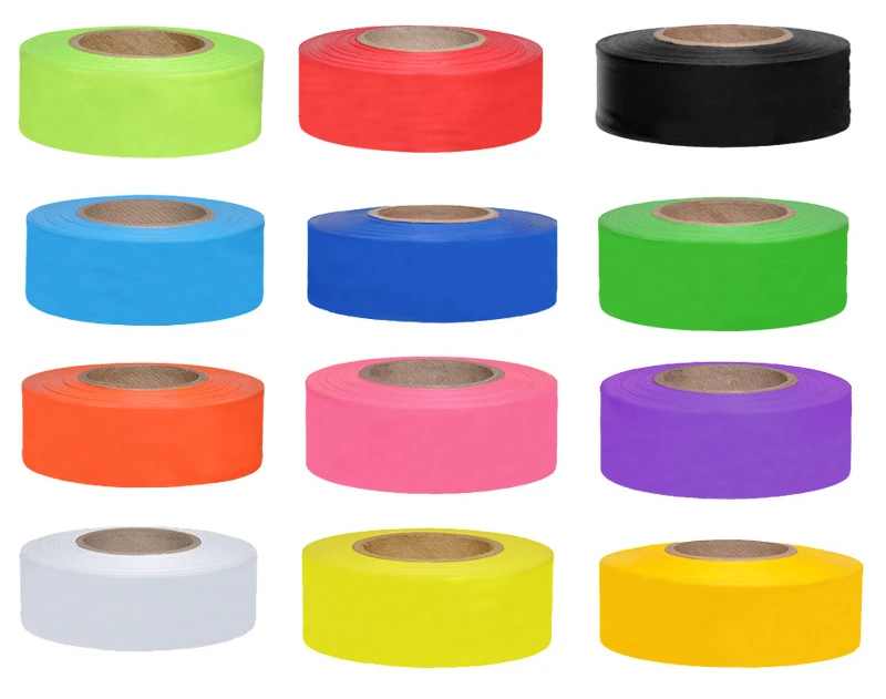 EONBON Fluorescent Flagging Tape,Non-Adhesive Plastic Ribbon Neon ...