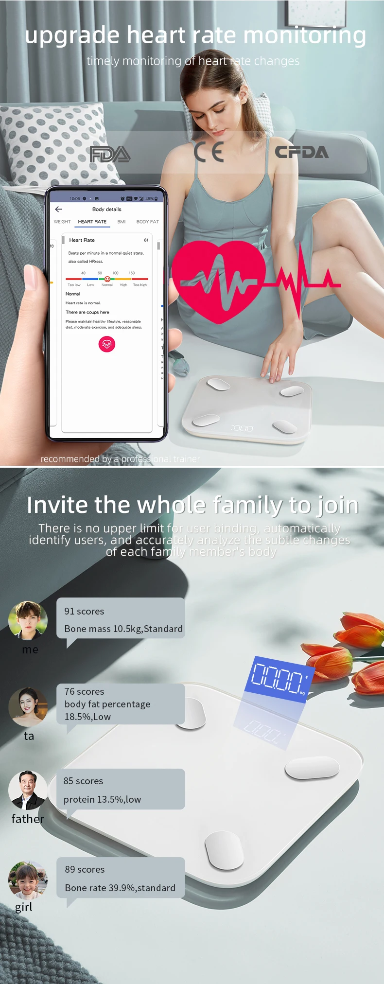 180kg Glass Body Scale Personal Smart Bluetooth Fitness Weighing Scale ...