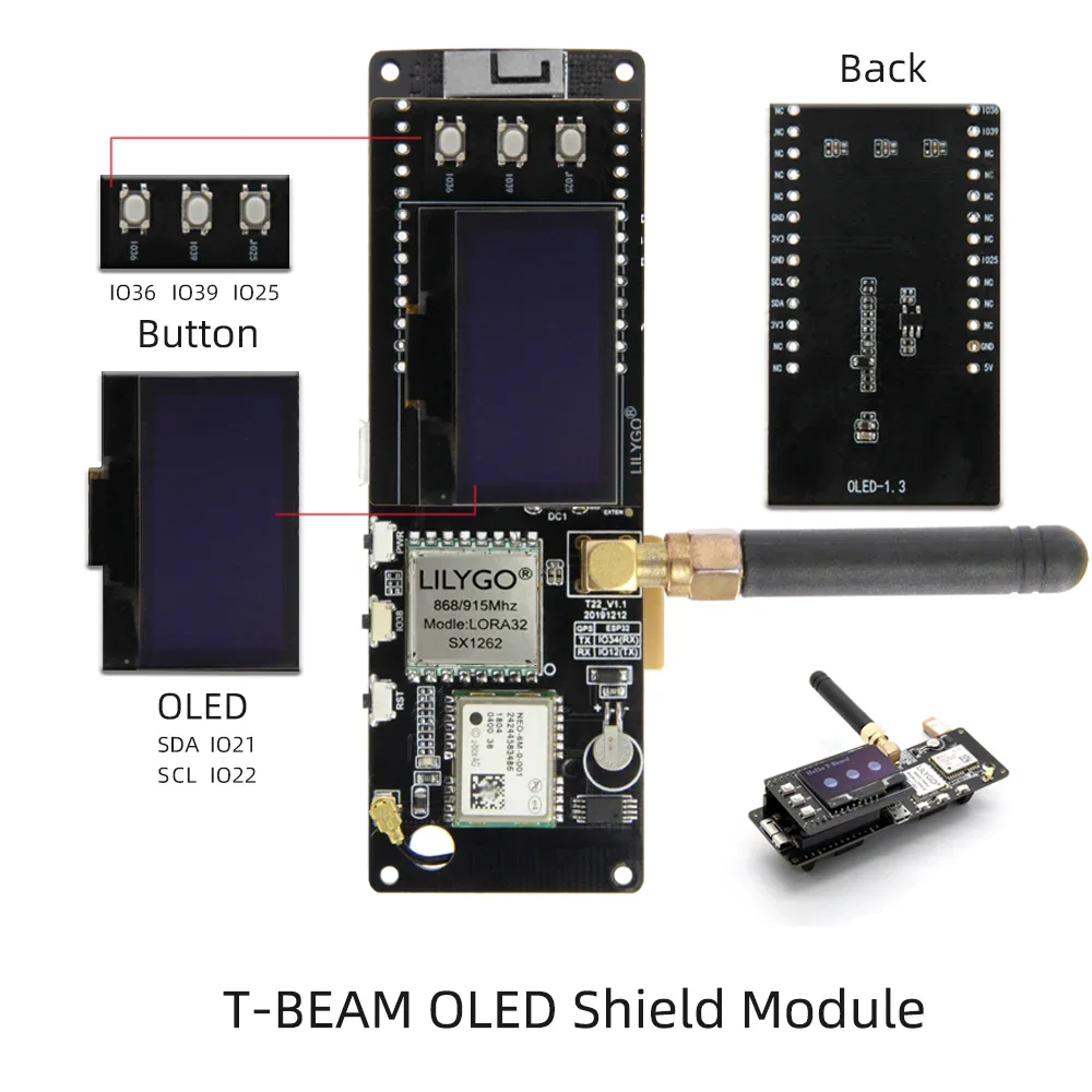 Helium T-beam V1.2 Esp32 Lora Development Board Lorawan 868mhz 915mhz ...