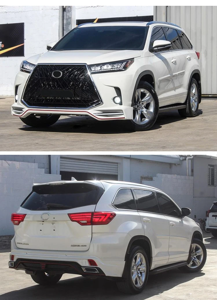 15-18 Body Kit For Highlander Lx Style Bumper Upgrade Kit Suv ...