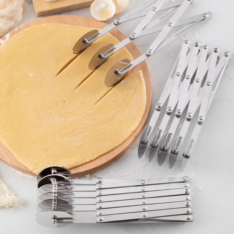 Wheels Pastry Cutter Stainless Pizza Expandable Pizza Slicer Multi ...