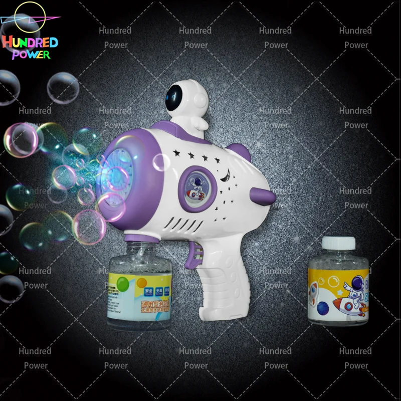 Hundred Power 8 Holes Light Up Bubble Gun Aviation Automatic Bubble ...