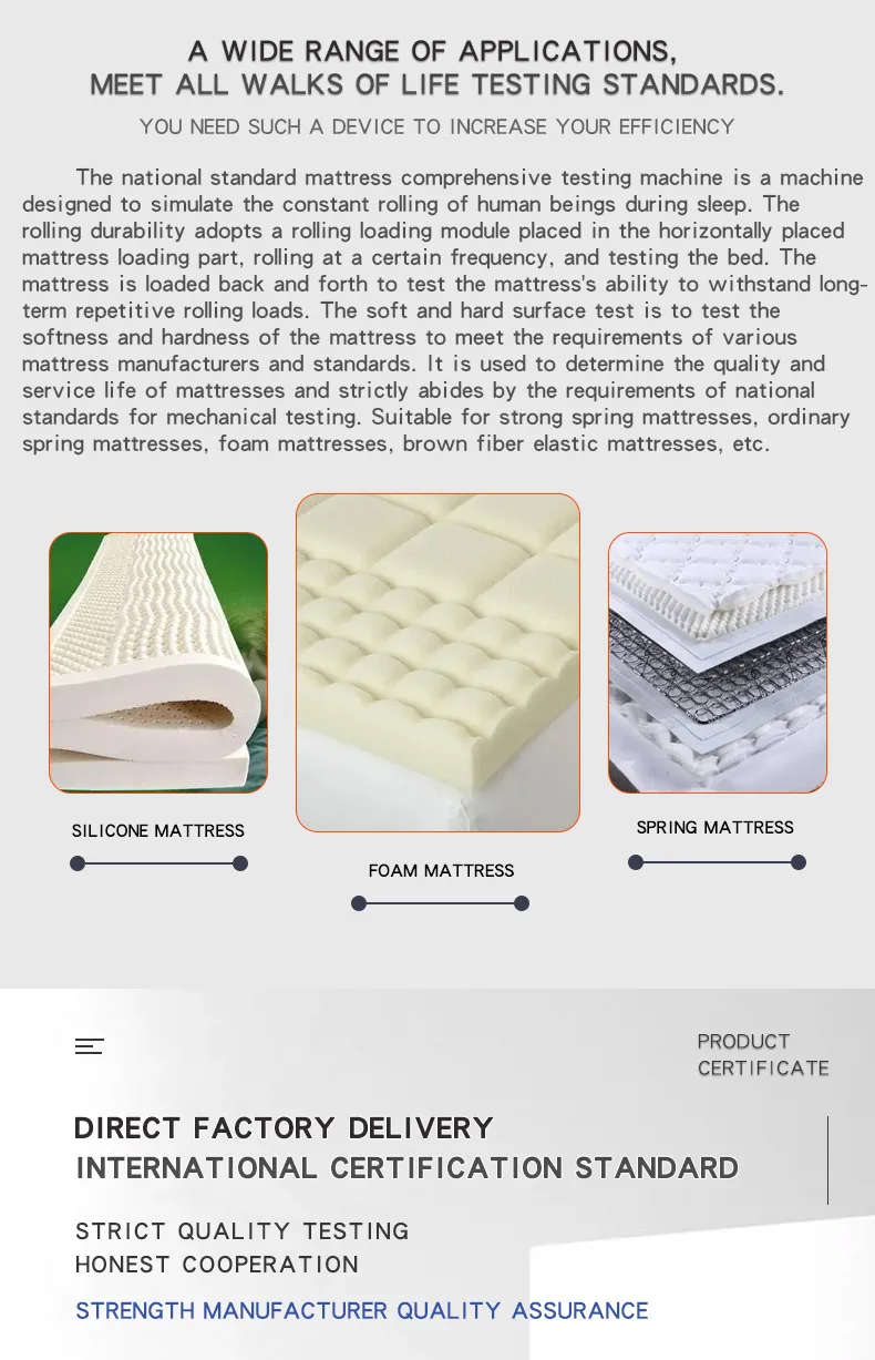 Mattress Rolling Hardness and Edge Pressure Three Comprehensive Testing ...