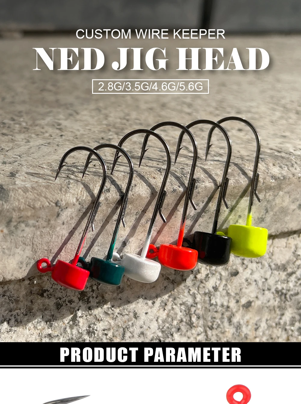 Spinpoler Ned Rig Loaded Jig Head Fishing Hook Weedless 2.8g 3.5g 4.6g ...