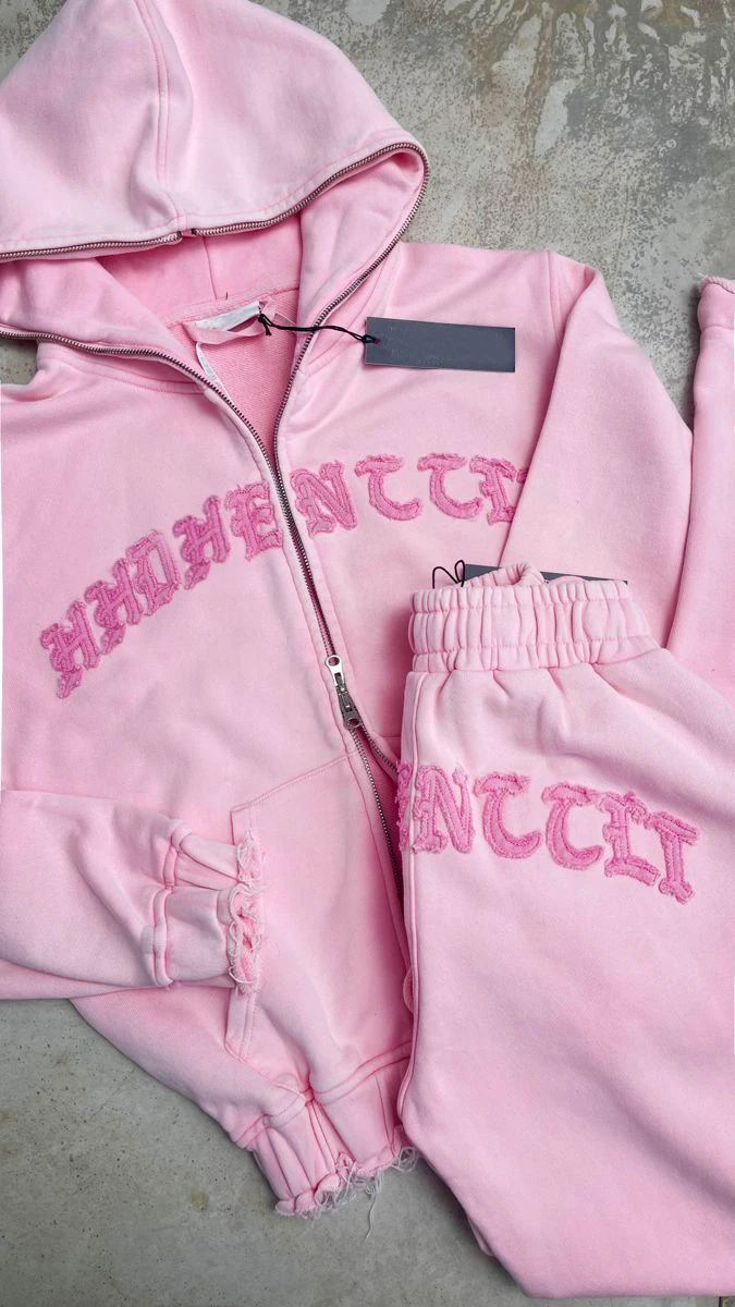 Custom Streetwear Sweatsuit - Distressed Embroidery