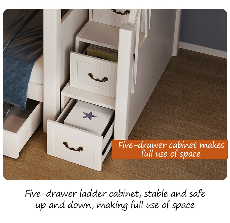 Maxky Wood Children Beds - Bunk Sub-Mother Bed High and Low