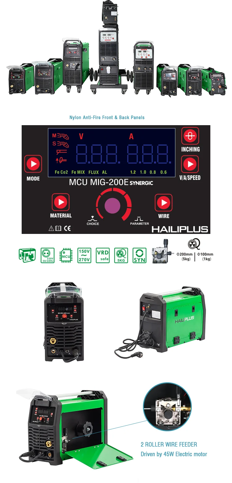 Mig Welding Machine Spool Gun MCU MIG LCD Display Synergic 5KGS