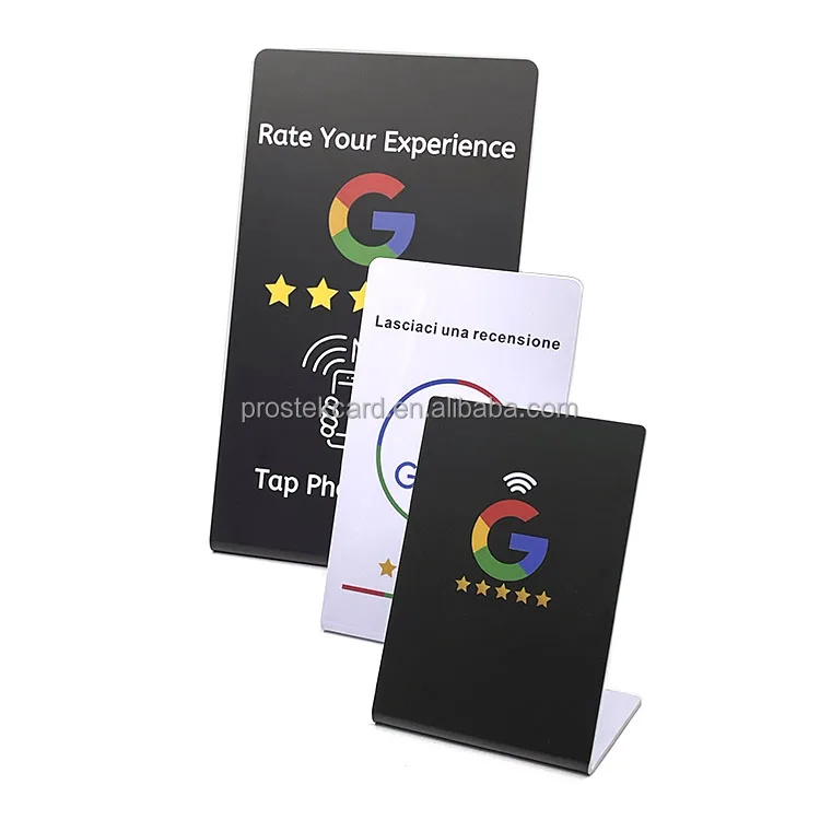 High Quality Smart Touchless URL Encoded & QR Code NFC Menu Tag NFC Google Review Social Media ...