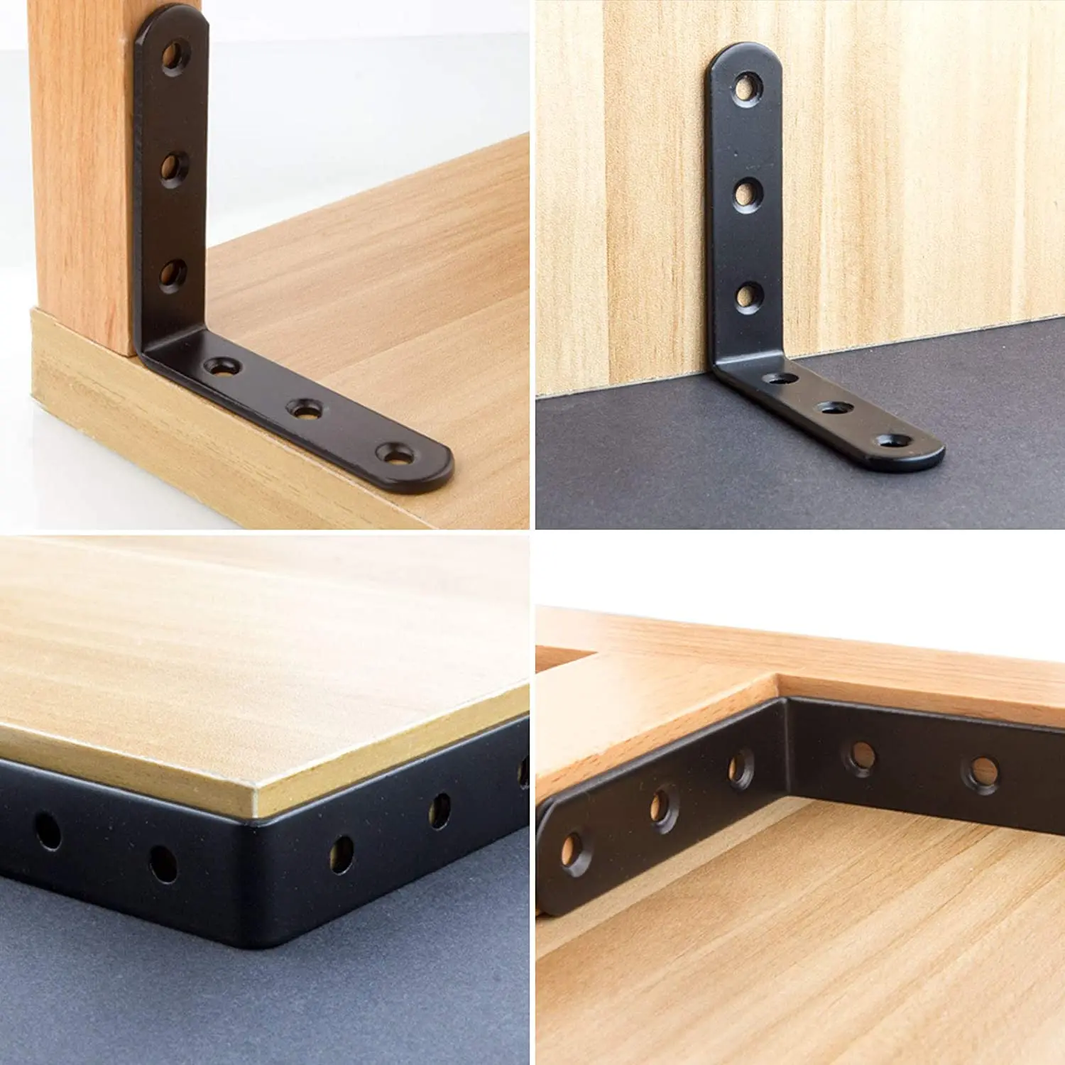 Black L Brackets For Wood Corner Bracket Heavy Duty L Brace Metal Right ...