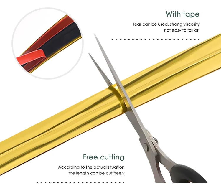 Customizable Gold PVC Edge Banding Protector Plastic Strips Wall Edge ...