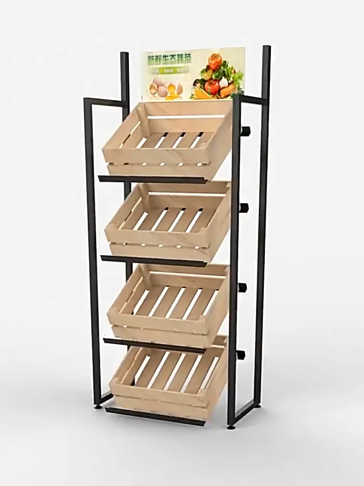 Fruit Shop Display Rack Supermarket Fruit And Vegetable Rack Gondola 4 ...