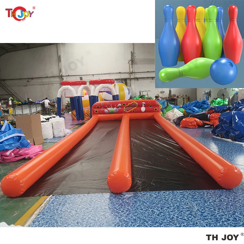 Premium Double Lanes Inflatable Human Bowling Game Set With Free Air ...