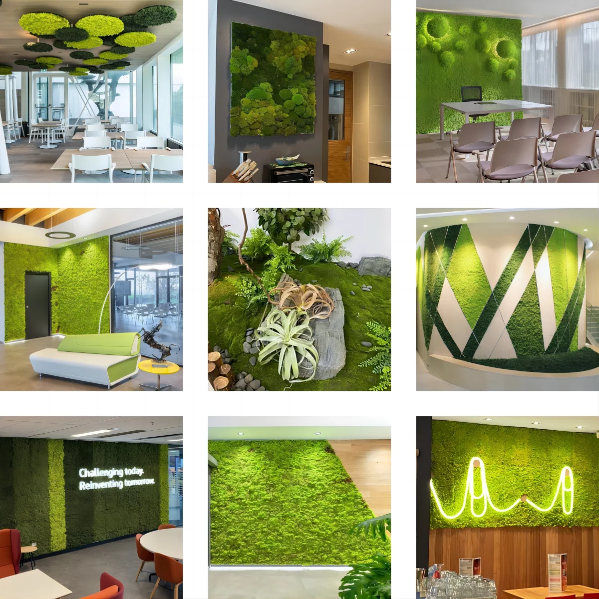 Linwoo Uv Certified Artificial Green Moss Grass Wall Stabilized ...