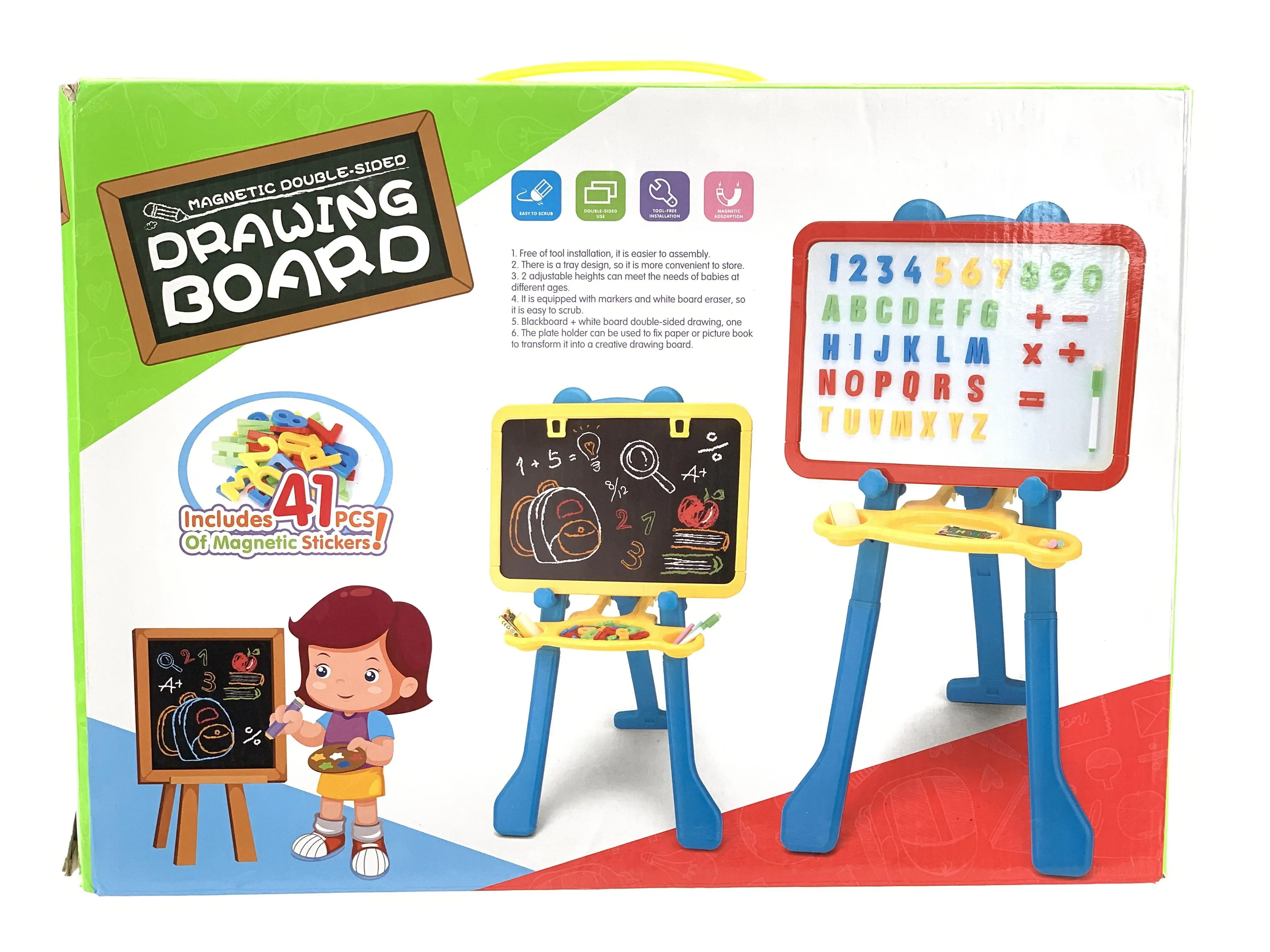 Adjustable Height Preschool Educational Art Easel for Kids