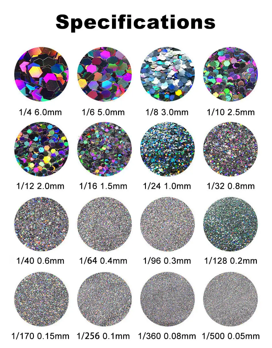 Laser Powder Holographic Rainbow Effect Holographic Unicorn Chrome ...