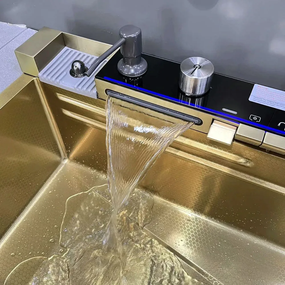MCBKRPDIO Gold SUS Smart Kitchen Sink - Nano Stainless Steel