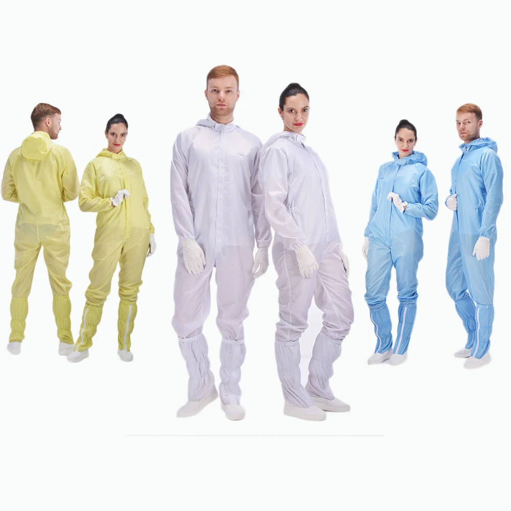 White Anti Static Jumpsuit Esd Bunny Suit Clean Room Garments - Buy ...