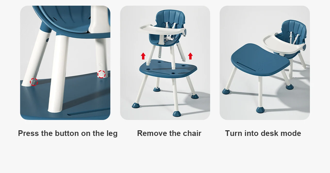 4 In 1 Multi-functional Folding Highchair Seat Feeding Baby High Chair ...