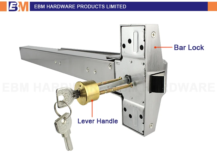 Sus 304 Stainless Steel Push Bar Exit Device With Alarm Function ...