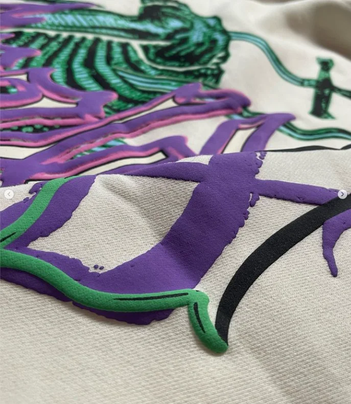 Custom Hoodies - 3D Puff Print Raw Hem Pullover Hoodie