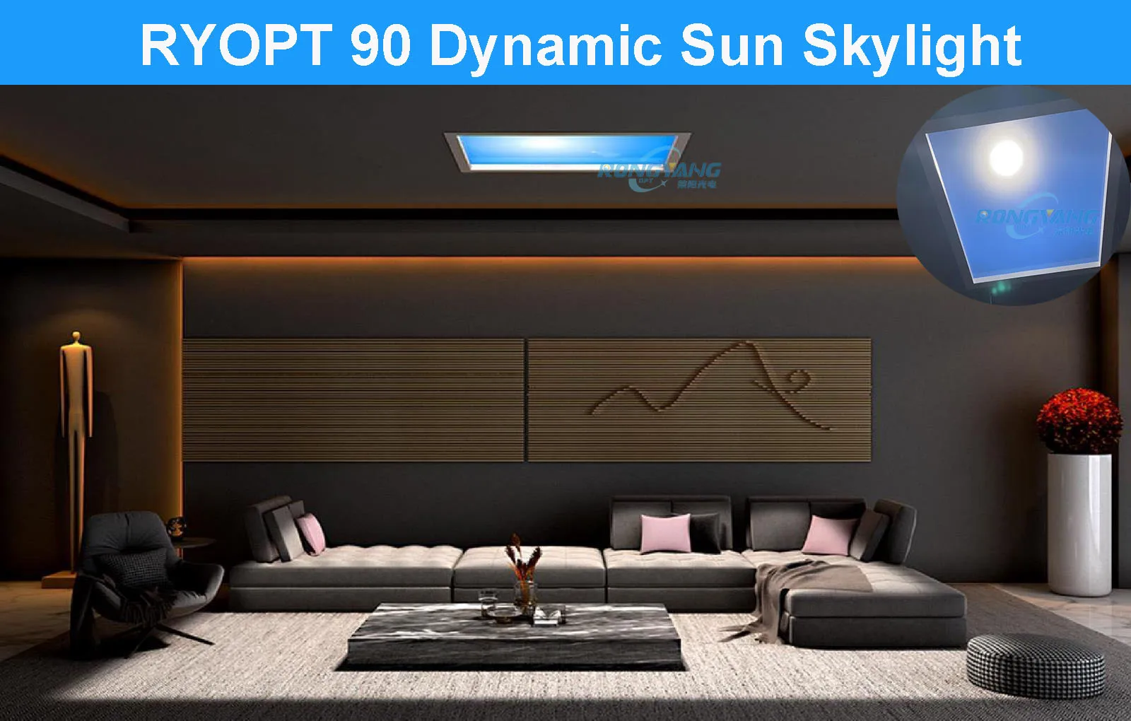 Tuya Coelux Artificial Led Sky Fake Ceiling Skylight Sunlight Panel ...