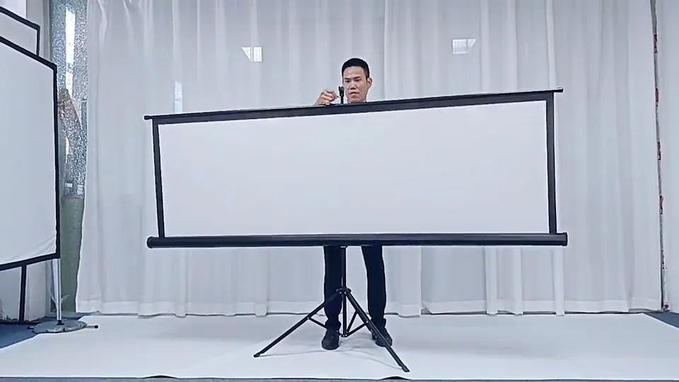 Portable Outdoor Projector Screen 100" 16:9 Retractable Matte White ...