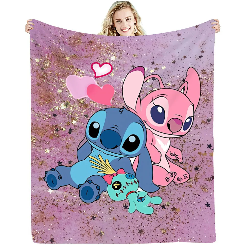 Popular Cartoon Stitch Digital Printed Flannel Blanket Nap Blanket ...