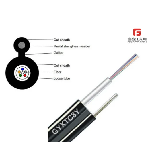 12-Core GYXTC8Y Single Mode Fiber Optic Cable Self-Supporting Figure 8 ...