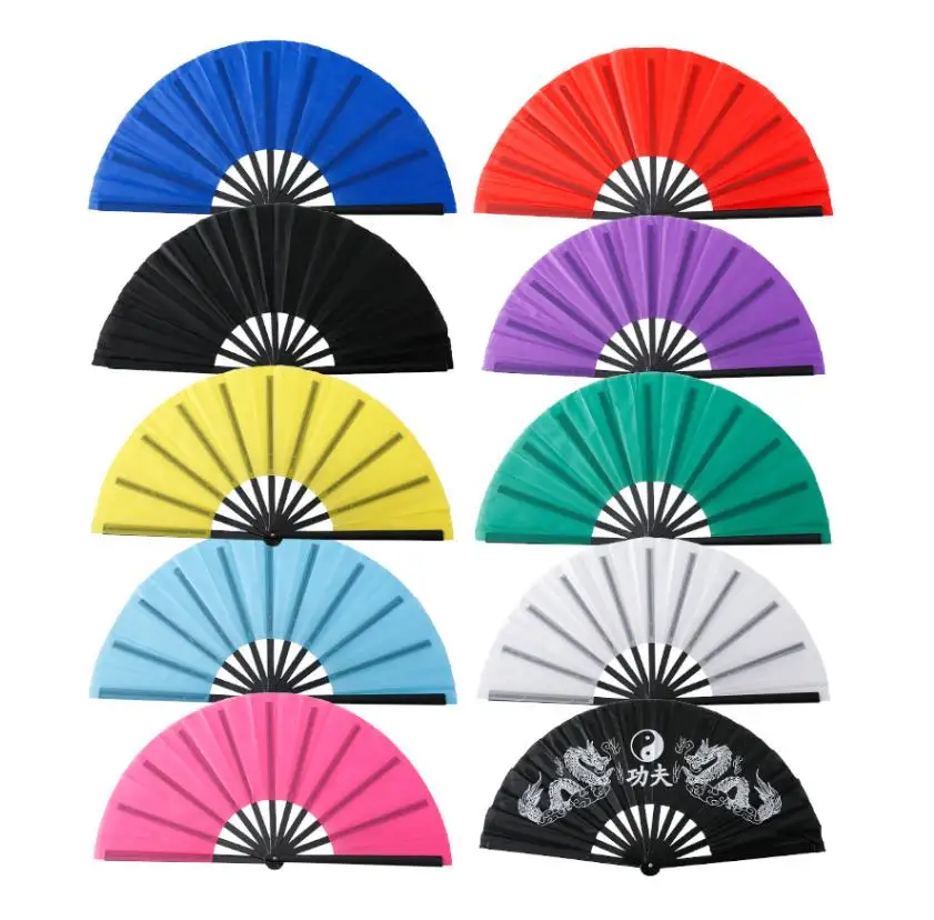 Custom 33cm Colorful Plastic Folding Hand Fans for Festivals