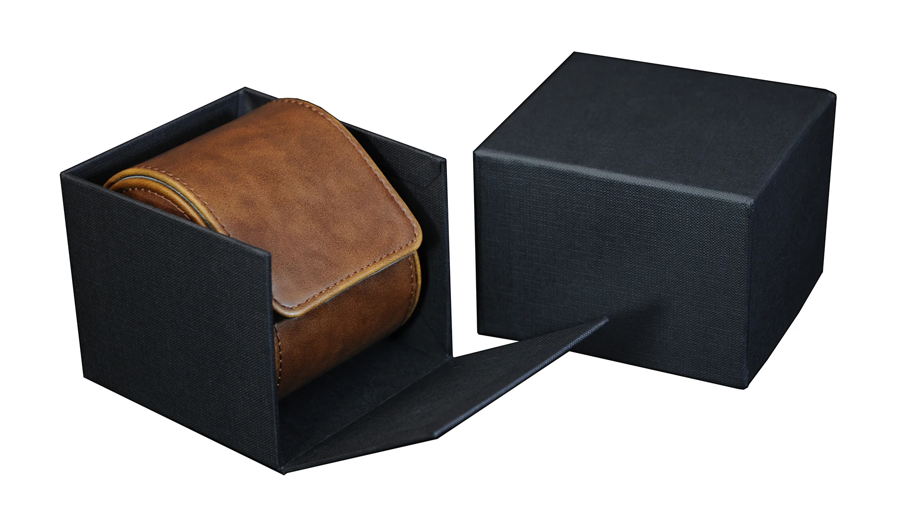 Custom Logo Luxury Antique Vegan Leather Watch Travel Case Pouch Single ...