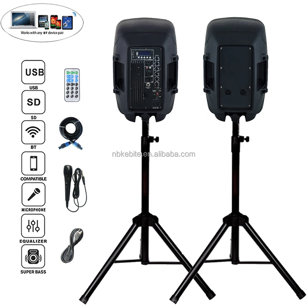 800W 2 Way Powered PA Speaker System - Portable & Professional