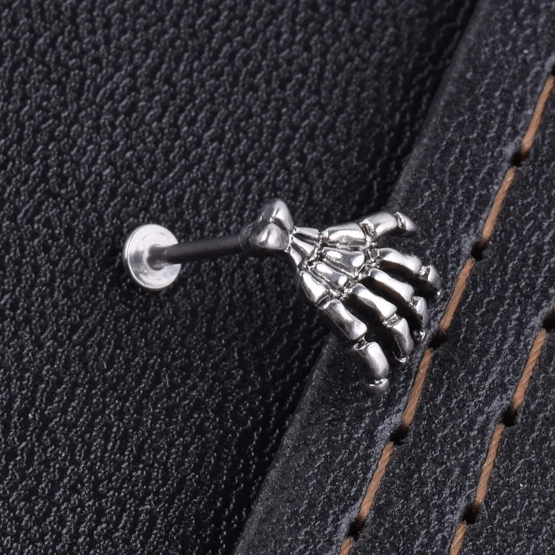 Personalized Perforated Hand Shape Lip Rings Cartilage Sexy Stainless ...
