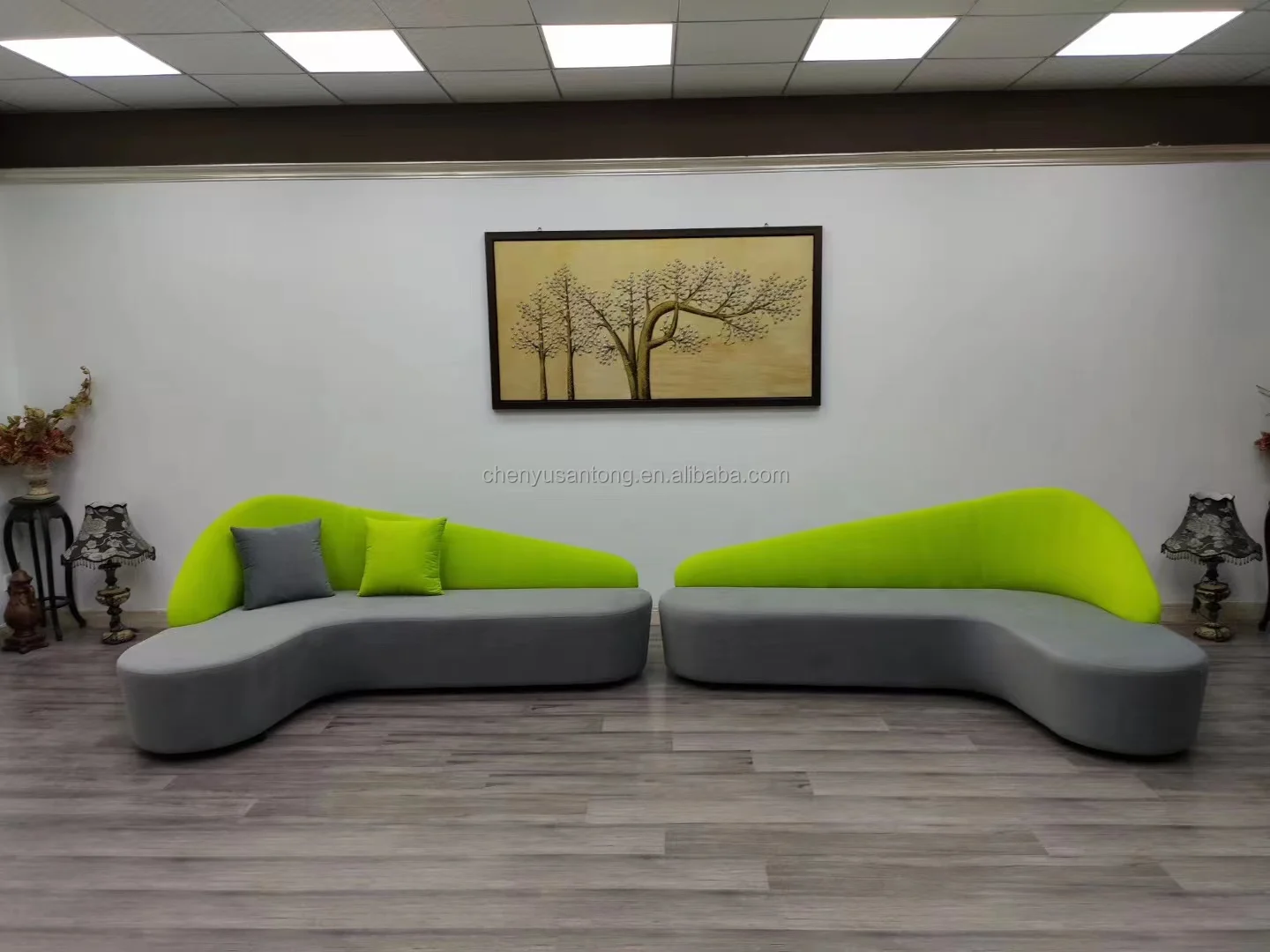 Wholesale S-shape Corner Sofa Foldable Waiting Office Waiting Leisure Sofa S-shaped Arc Round ...