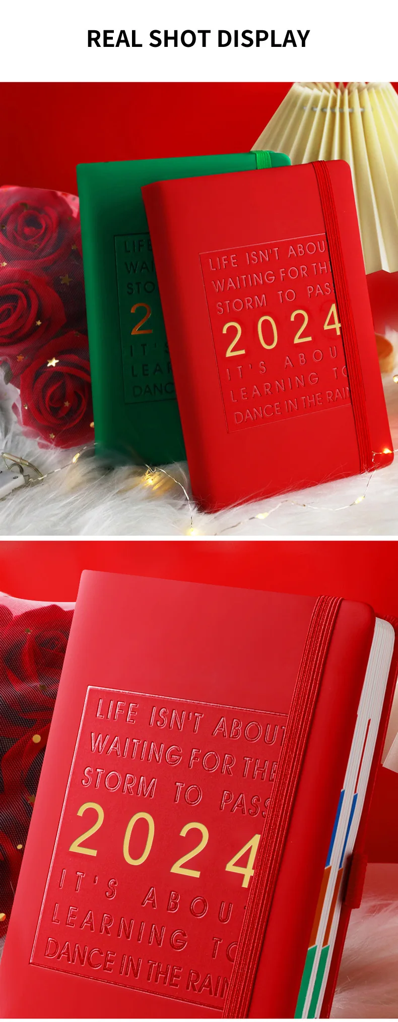 Sofoos 2024 A5 Hard Cover Spiral Elastic Notebook Planner Diary For Kids Teacher New Year Gift ...