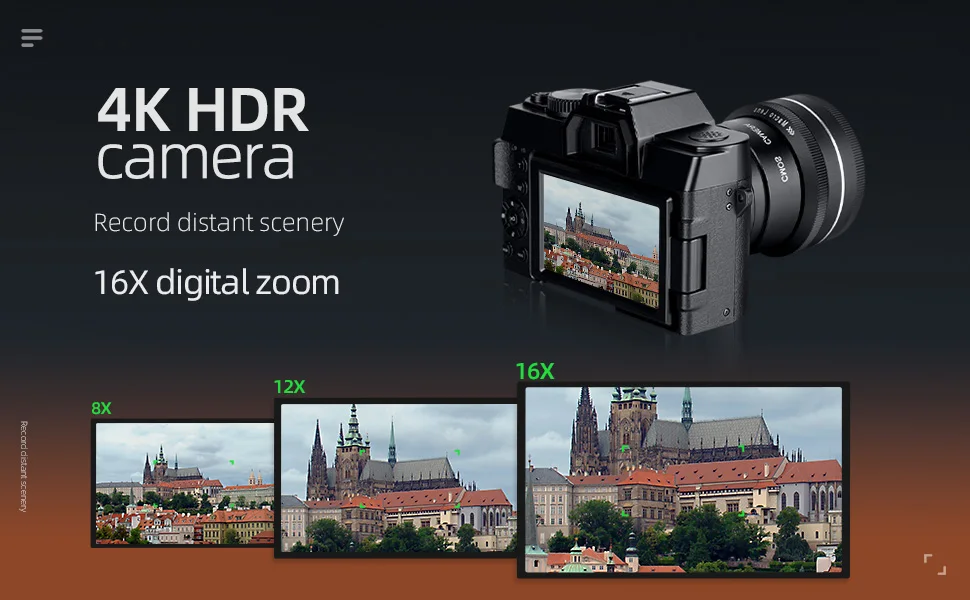 Nbd Camera 3-inch Screen Rechargeable Battery 48 Mp Mega Pixels 16x ...