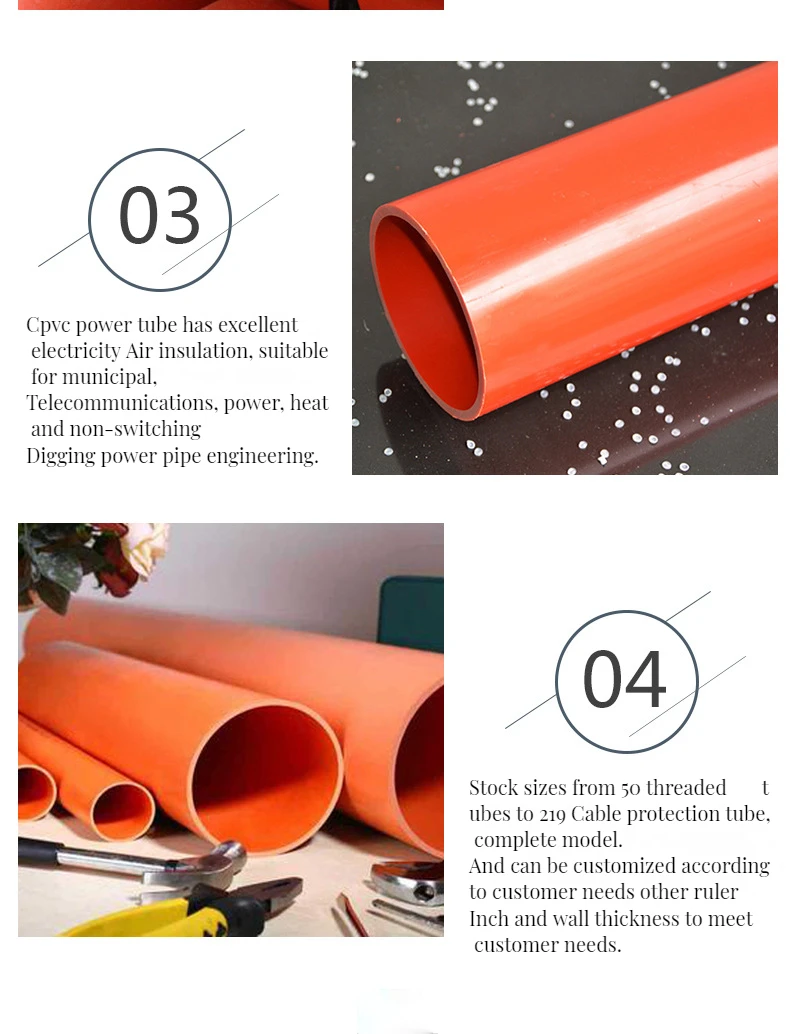 CPVC Pipe and Pipe Fittings Orange CPVC Electrical Pvc Conduit Pipe for ...