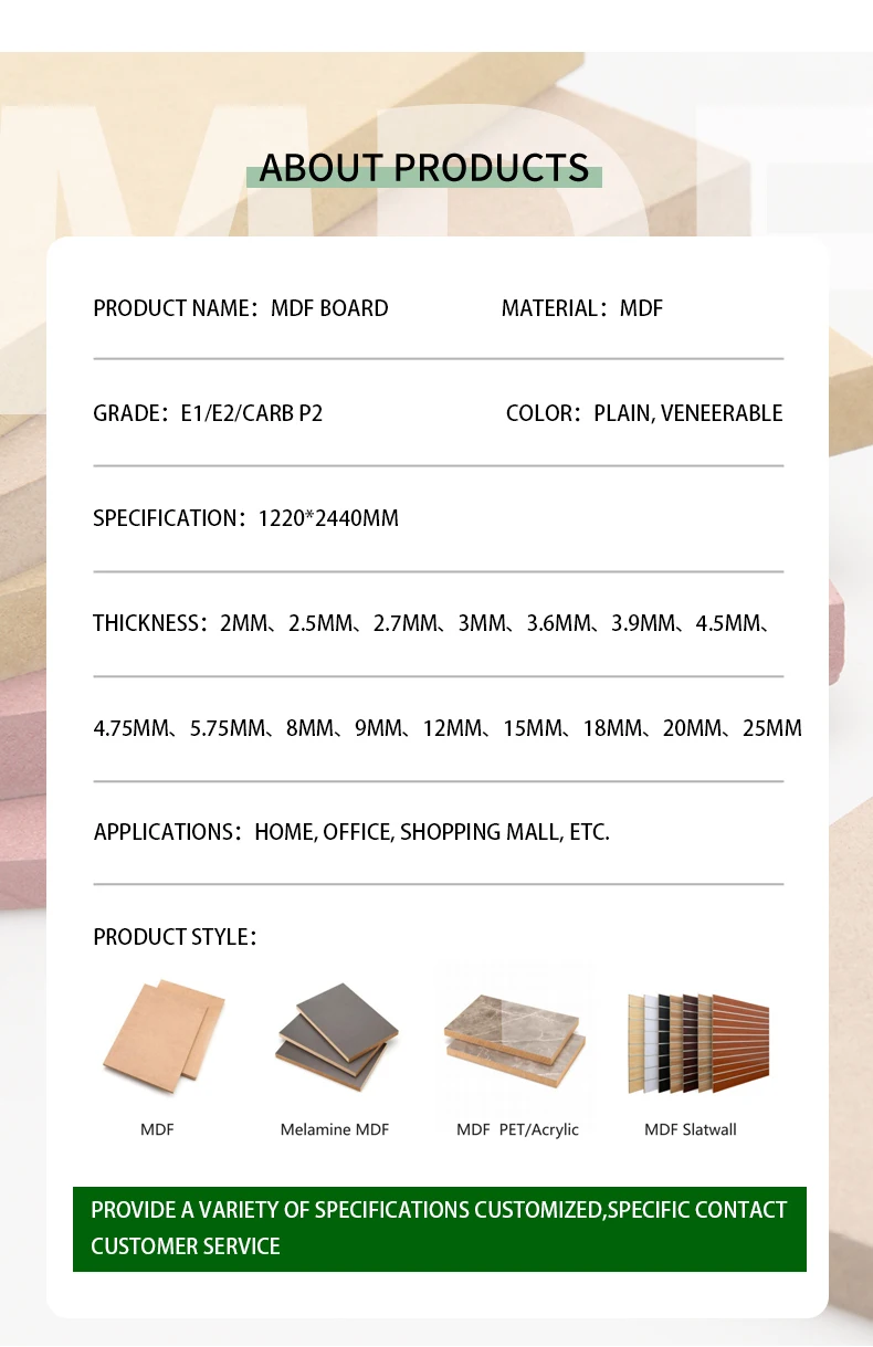 18mm Plain MDF Raw Wood FiberBoards Wood Standard Laminated MDF Board ...