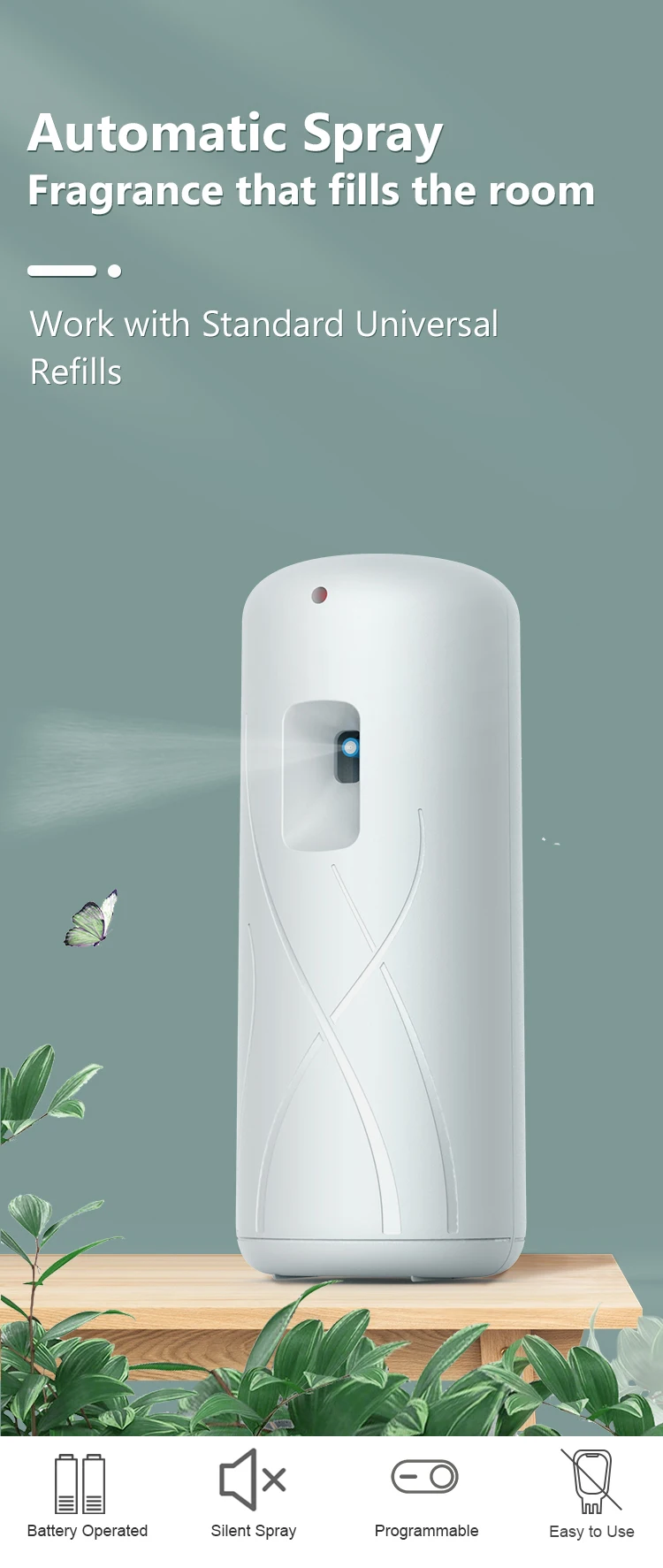 2022 New Design Interval Aerosol Dispenser Adjustable Automatic Air ...