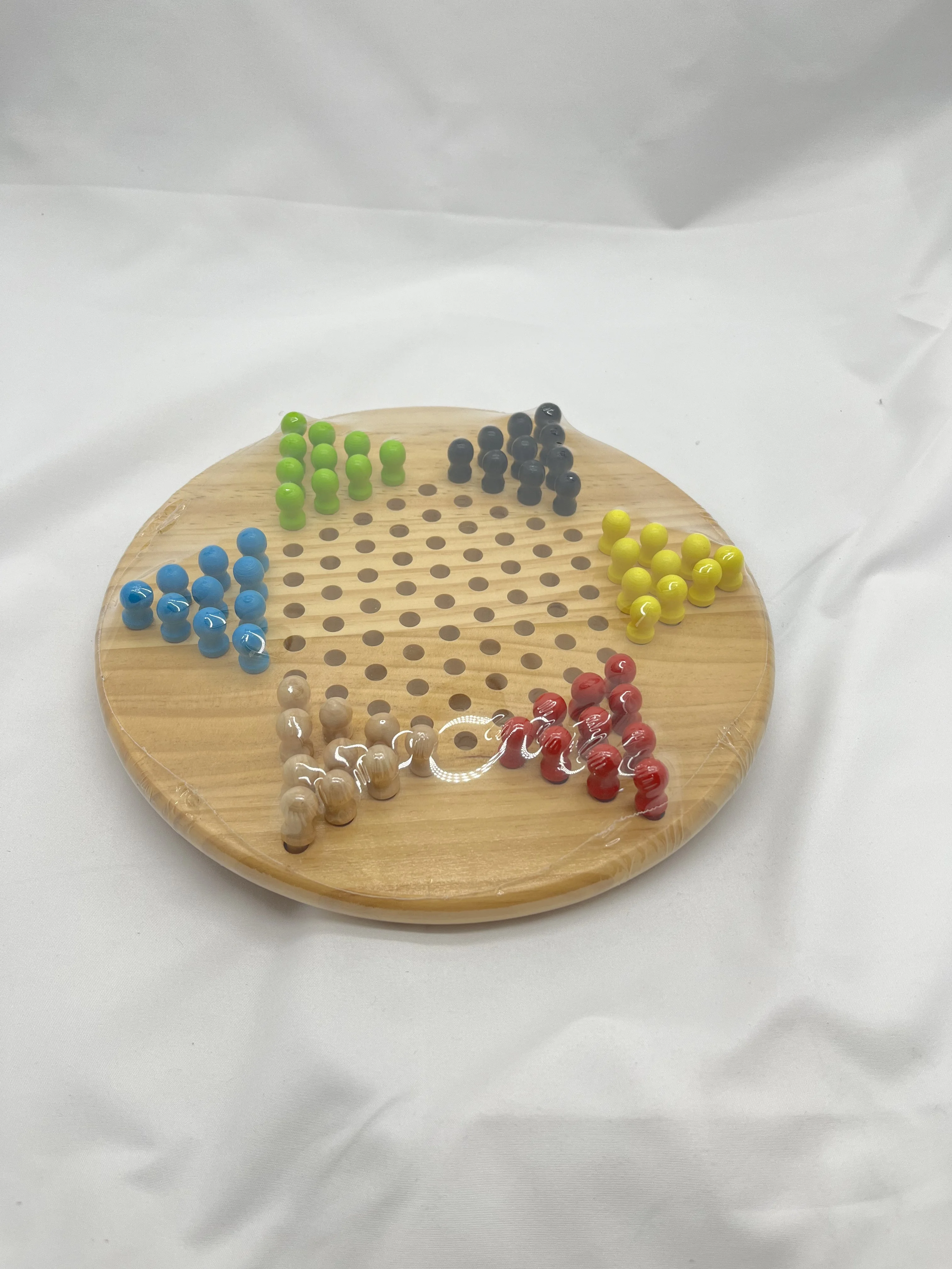 Indoor Wooden Chinese Checkers Chess Board Game With 6 Colors Wooden ...