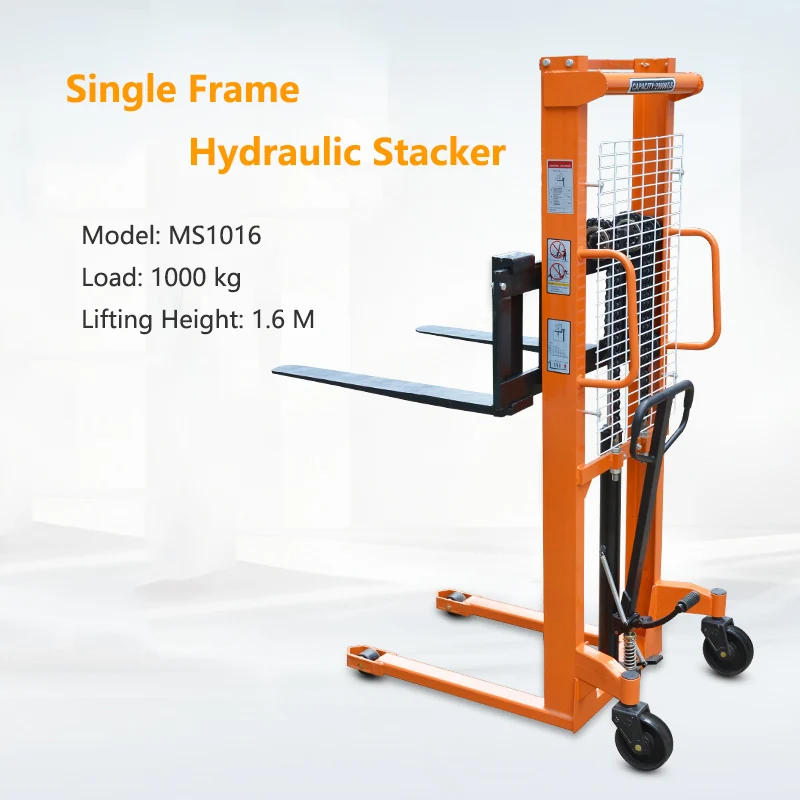 Heavy Duty Stacker Forklift 1 Ton Pallet Stacker Manual Hydraulic ...