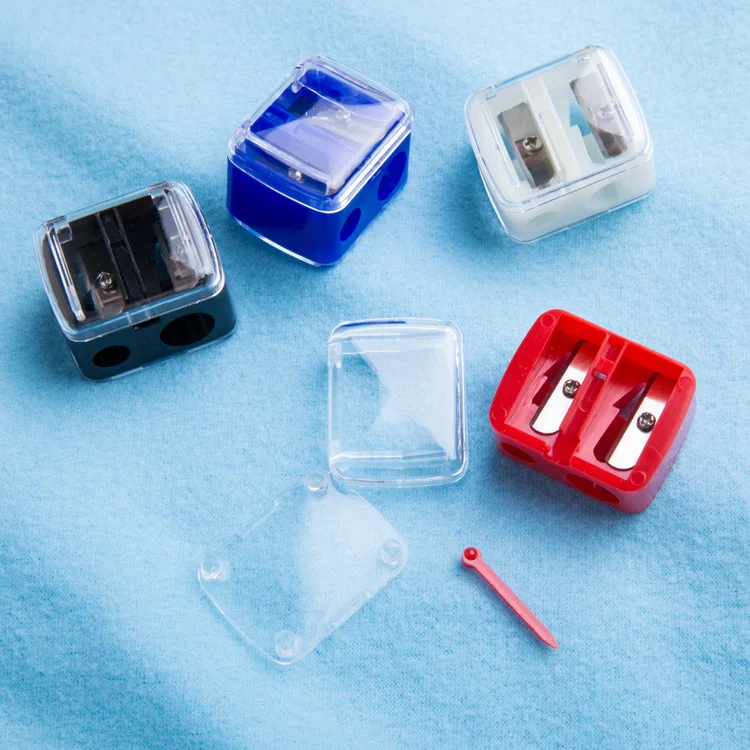Portable Cartoon Double Hole Plastic Mini Manual Pencil Sharpener with ...