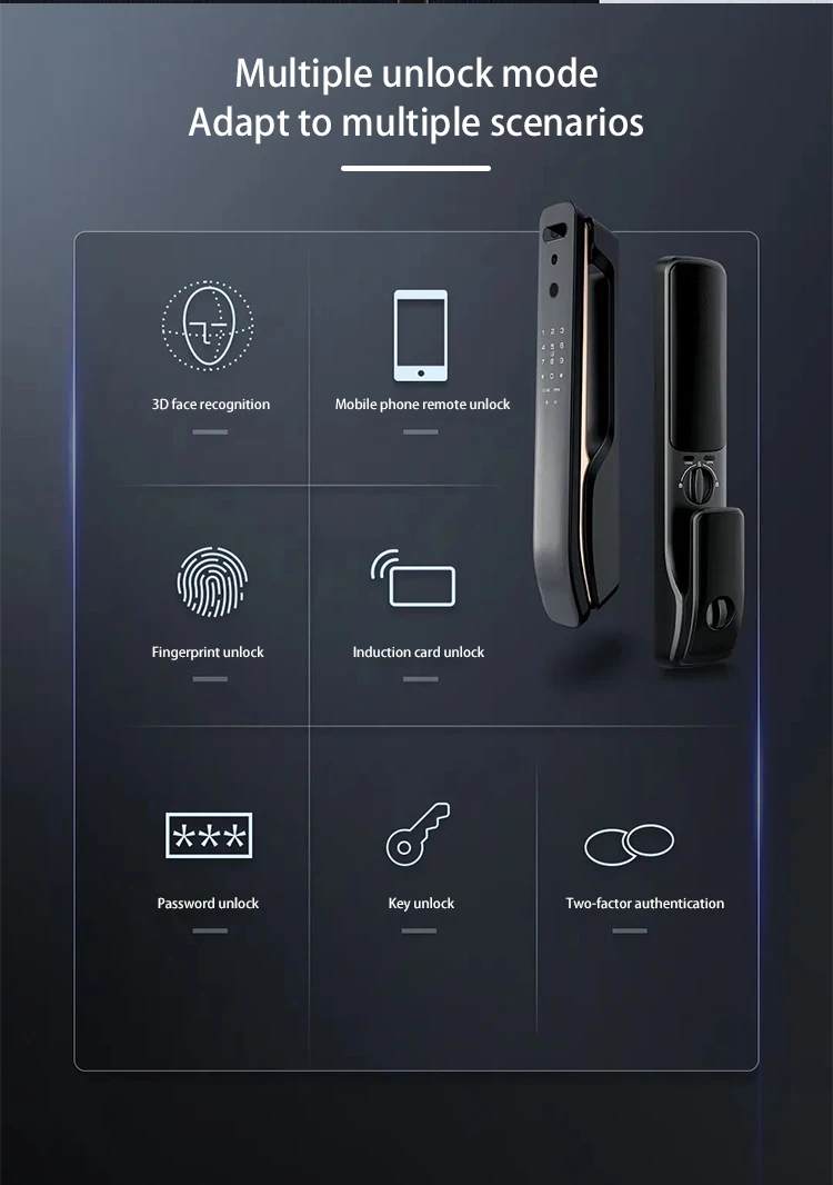 T9 Series Smart Lock 3d Face Recognition Semiconductor Fingerprint Recognition Remote Online ...