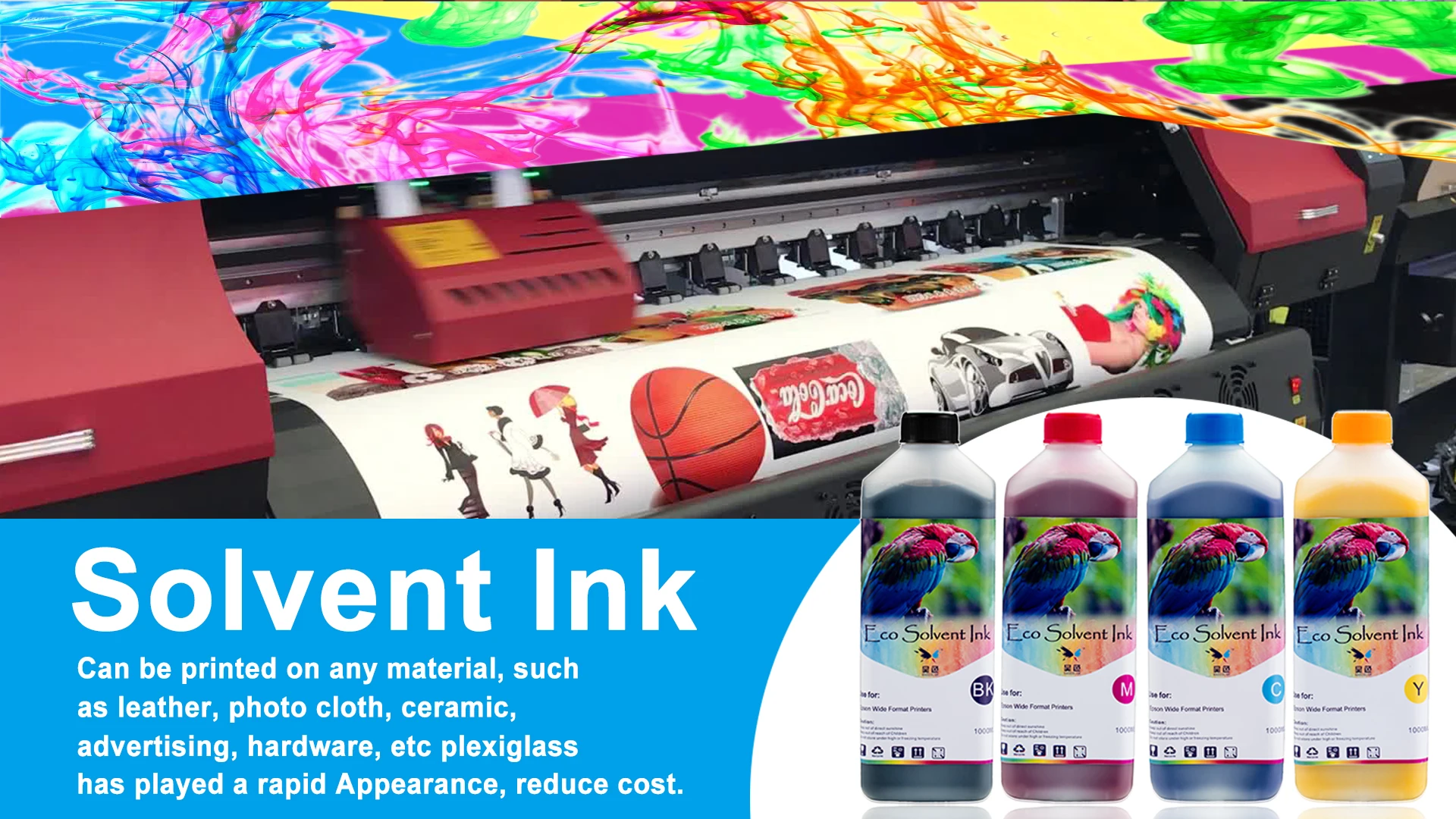 Inkjet Printer Oil Based Eco Solvent Pigment Ink For Epson Dx4 Dx5 Dx7 ...