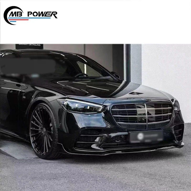 S-class W223 B-style Front Lip For 2021- Dry Carbon Fiber Material S450 ...