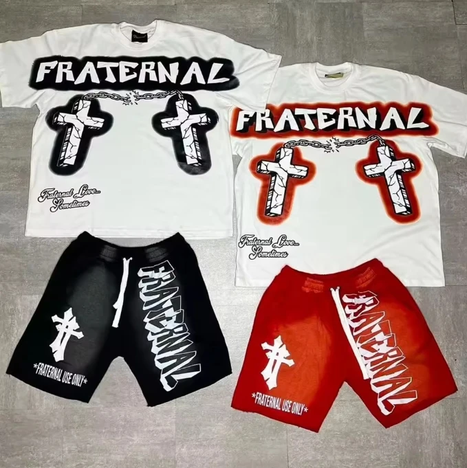 Oem Men Sun Faded 2024 Custom Blank Jogging Suit Short Set Windbreaker ...