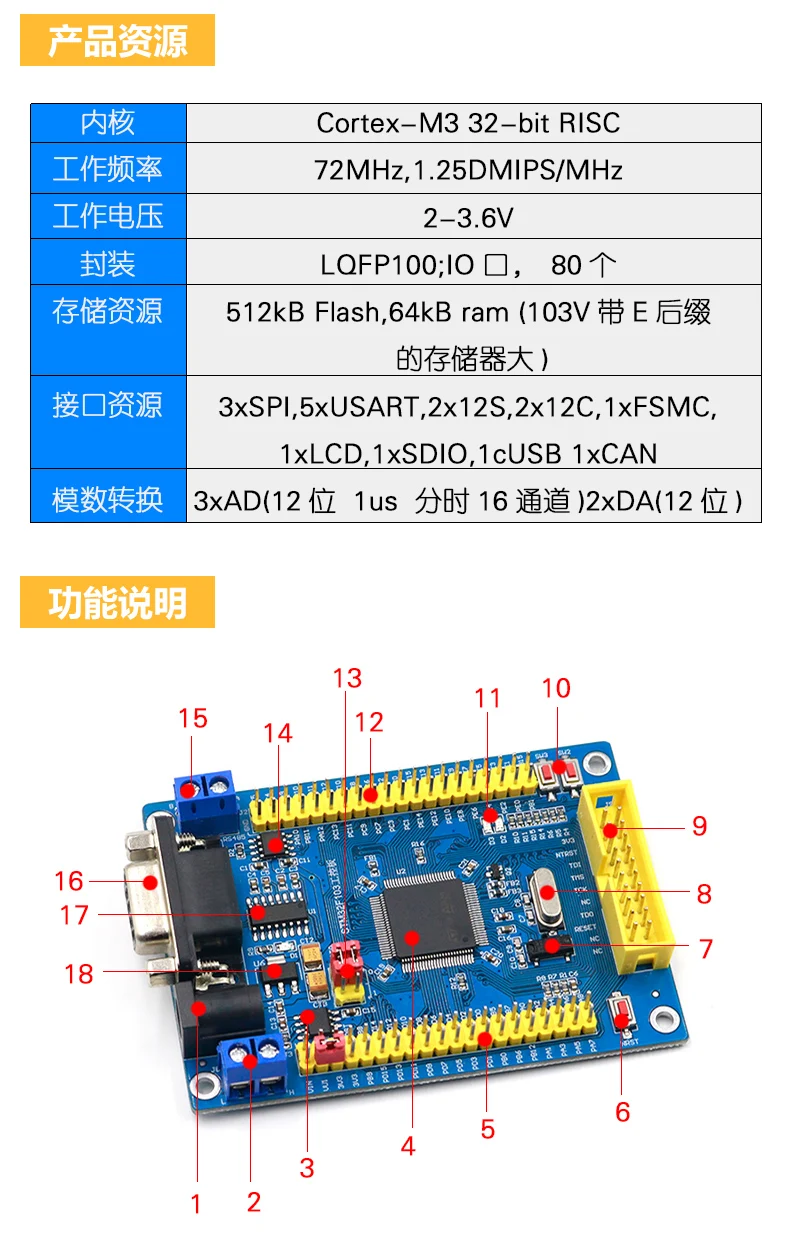 Stm32开发板stm32f103vet6 Can Rs485工业控制板arm单片机学习 Buy Stm32开发板